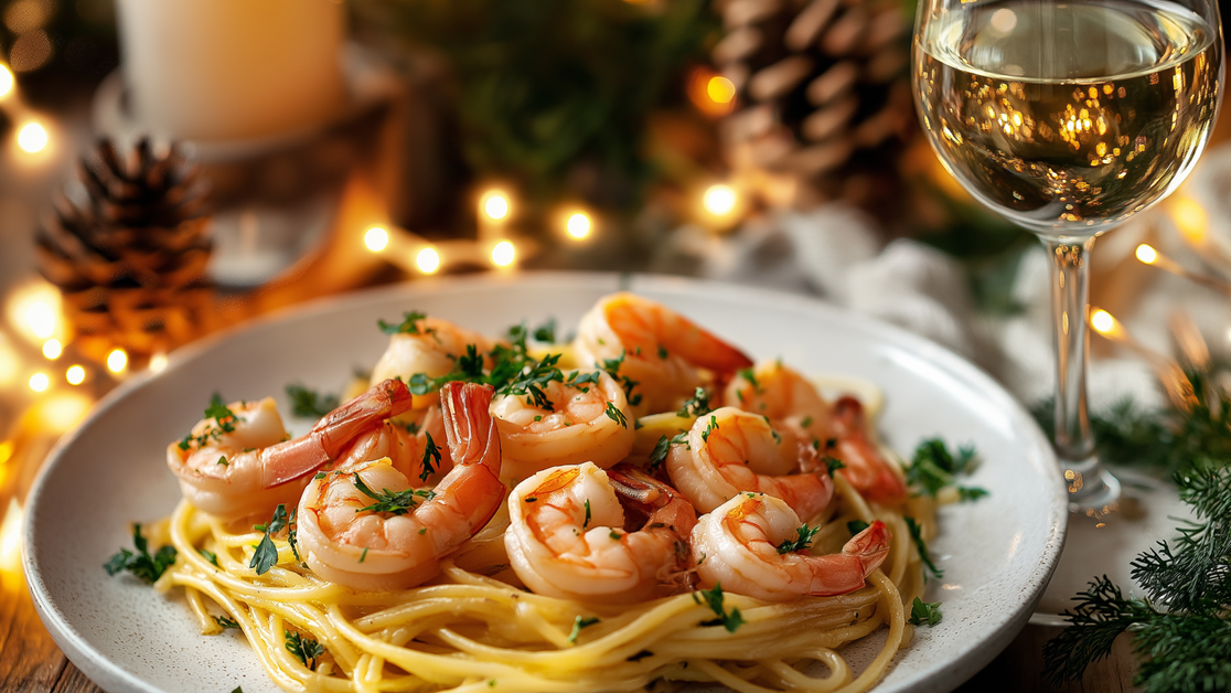 Recipe: Shrimp Pasta | Alvi’s Drift Reserve Viognier Pairing – Alvi's Drift